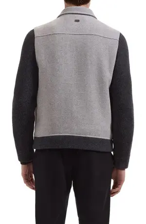 Bugatchi Hybrid Knit Blouson Jacket - Graphite