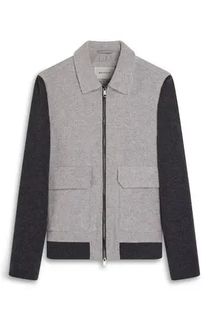 Bugatchi Hybrid Knit Blouson Jacket - Graphite