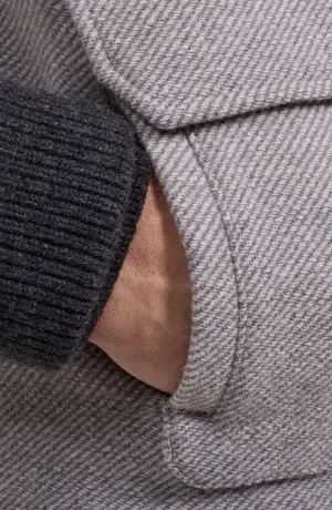 Bugatchi Hybrid Knit Blouson Jacket - Graphite