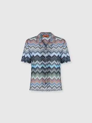 Missoni Bowling-style Shirt In Viscose Chevron With Snake Motif - Multicoloured