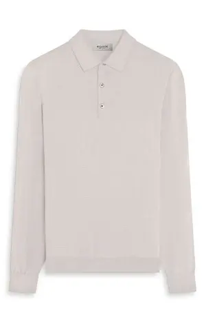 Bugatchi Merino Wool Polo Sweater Chalk
