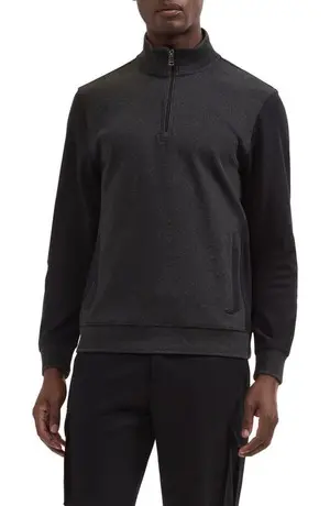 Bugatchi Quarter Zip Pullover Black