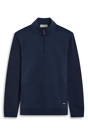 Bugatchi Quarter Zip Pullover - Navy
