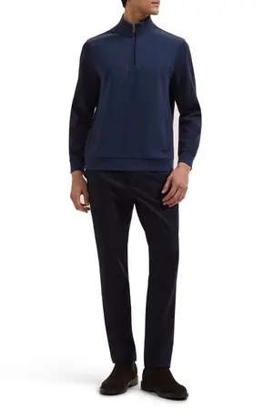 Bugatchi Quarter Zip Pullover - Navy