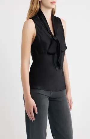 Rails Poppy Tie Neck Sleeveless Top