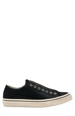 John Varvatos 315 Vulc Laceless Low Calf Hair Sneaker - Black