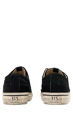 John Varvatos 315 Vulc Laceless Low Calf Hair Sneaker - Black