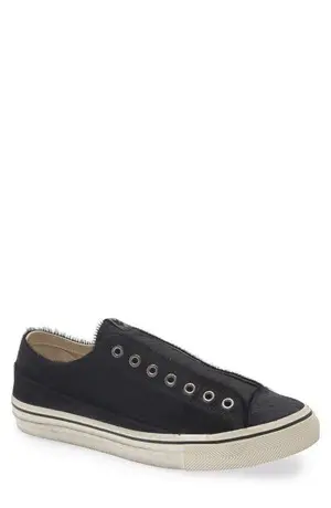 John Varvatos 315 Laceless Calf Hair Low Top Sneakers - Black