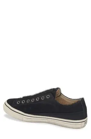 John Varvatos 315 Laceless Calf Hair Low Top Sneakers - Black