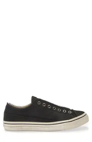 John Varvatos 315 Laceless Calf Hair Low Top Sneakers - Black