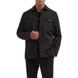 Bugatchi Full Button Field Jacket - Black