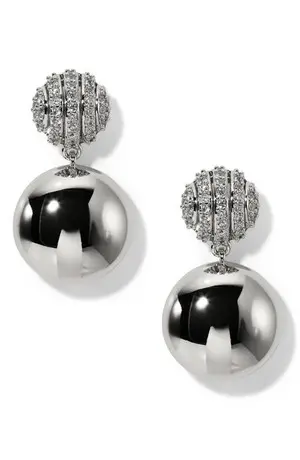 Nadri Muse Double Drop Earrings - Rhodium