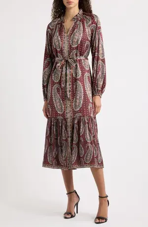Elie Tahari Sienna Print Midi Dress - Folklore