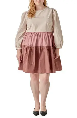 English Factory Colorblock Tiered Minidress - Multi