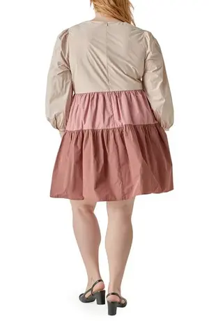 English Factory Colorblock Tiered Minidress