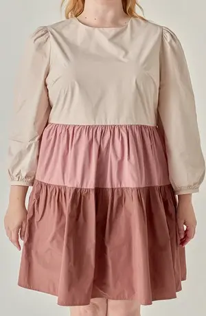 English Factory Colorblock Tiered Minidress