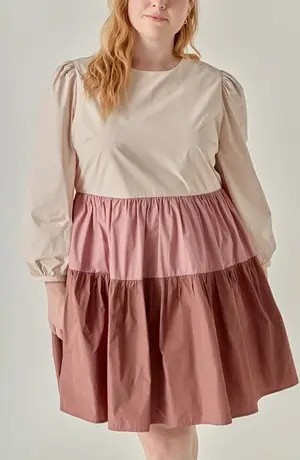 English Factory Colorblock Tiered Minidress