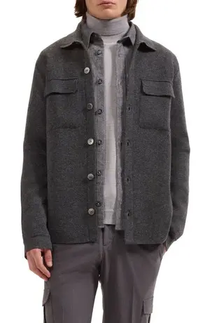 Bugatchi Wool & Cashmere Button-front Cardigan - Storm