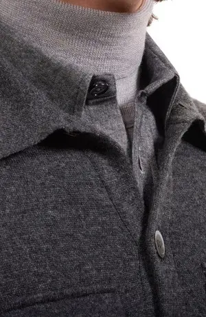 Bugatchi Wool & Cashmere Button-front Cardigan - Storm