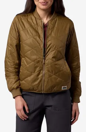MARMOT Quilted Bomber Jacket With Rib-knit Collar And Cuffs - Rustic Khaki