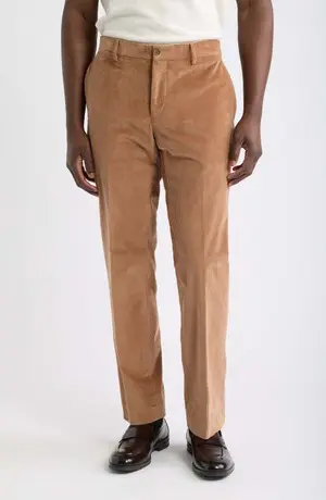 Bugatchi Straight Leg Corduroy Pants - Camel