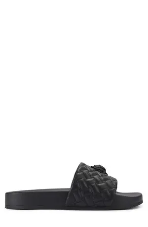Kurt Geiger Meena Eagle 2 Faux Leather Slide Sandal - Black