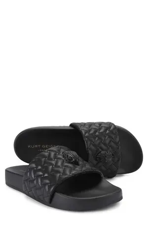 Kurt Geiger Meena Eagle Faux Leather Slide Sandals