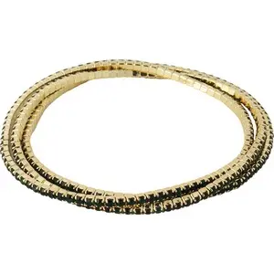 PANACEA Set Of 3 Crystal Stretch Bracelets - Green