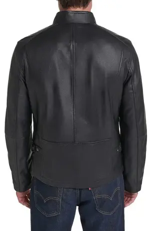 Cole Haan Leather Moto Jacket