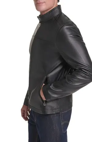 Cole Haan Leather Moto Jacket