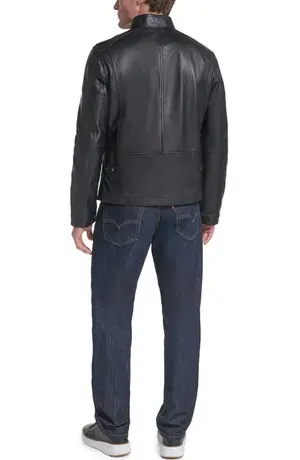 Cole Haan Leather Moto Jacket
