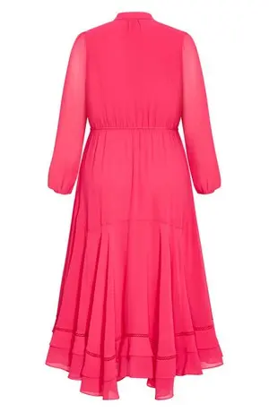 City Chic Yasmin Maxi Dress - Lipstick