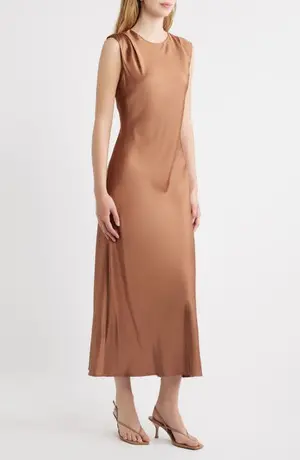 Rails Mira Shoulder Pad Sleeveless Midi Dress