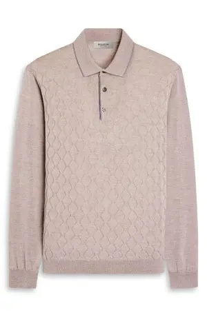 Bugatchi Silk & Merino Wool Polo Sweater - Cashmere