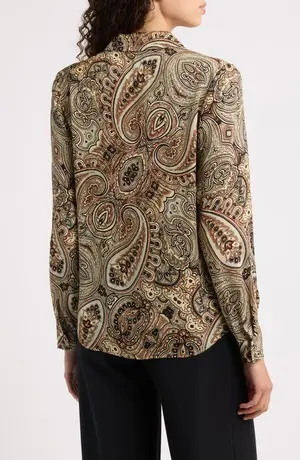 Elie Tahari The Pria Silk Blend Printed Shirt