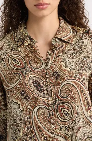 Elie Tahari The Pria Silk Blend Printed Shirt