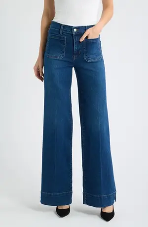 FRAME Le Slice Slim Palazzo High Waist Wide Leg Jeans - Folklore