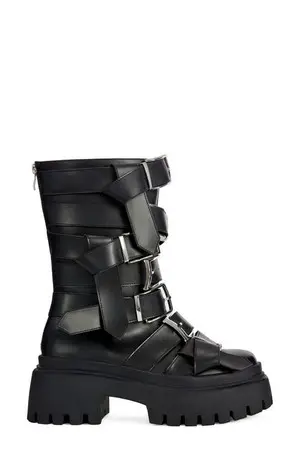 AZALEA WANG Alcetasa Faux Leather Buckle Boot