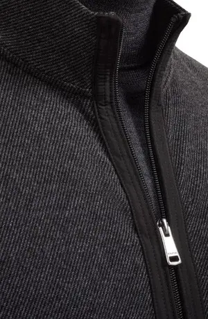 Bugatchi Full Zip Mock Neck Cardigan
