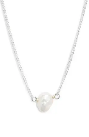 CHILD OF WILD Keishi Pearl Drop Necklace - Silver