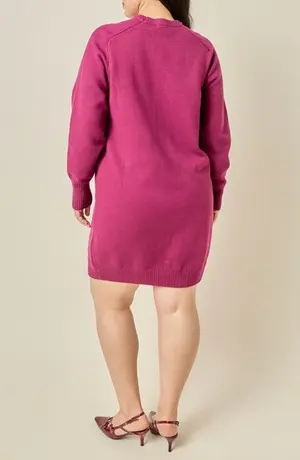 English Factory Knit Minidress - Wine