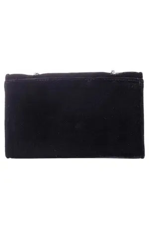 Nina Navi Crystal Brooch Velvet Clutch