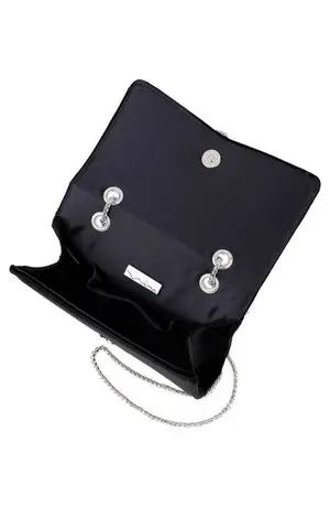 Nina Navi Crystal Brooch Velvet Clutch