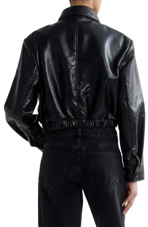 AGOLDE Nahla Cropped Recycled Leather Blend Jacket