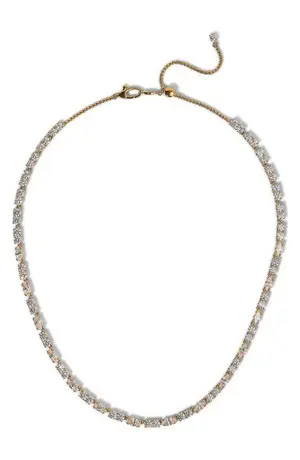 Nadri Twinnie Pattern Cubic Zirconia Adjustable Necklace - Gold