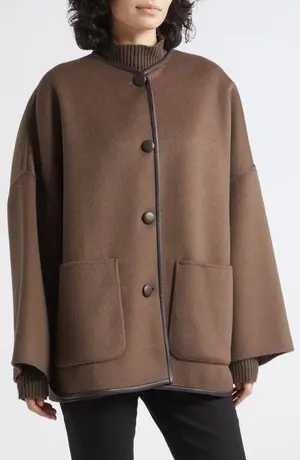 Marella Wool Blend Collarless Coat