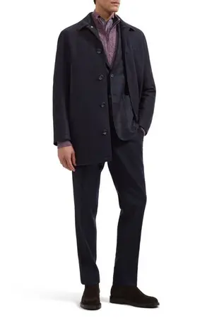 Bugatchi Wool Blend Button Front Car Coat