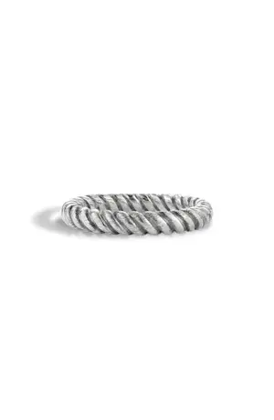 AWE INSPIRED Braided Stacking Ring - Metallic Silver