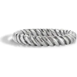 AWE INSPIRED Braided Stacking Ring - Metallic Silver