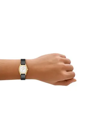 Tory Burch The Small Eleanor Small Curve Leather Strap Watch
